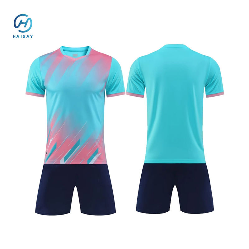 Breathable Mesh Dynamic Soccer Kits Custom Team Logo Bold Stripes for ...